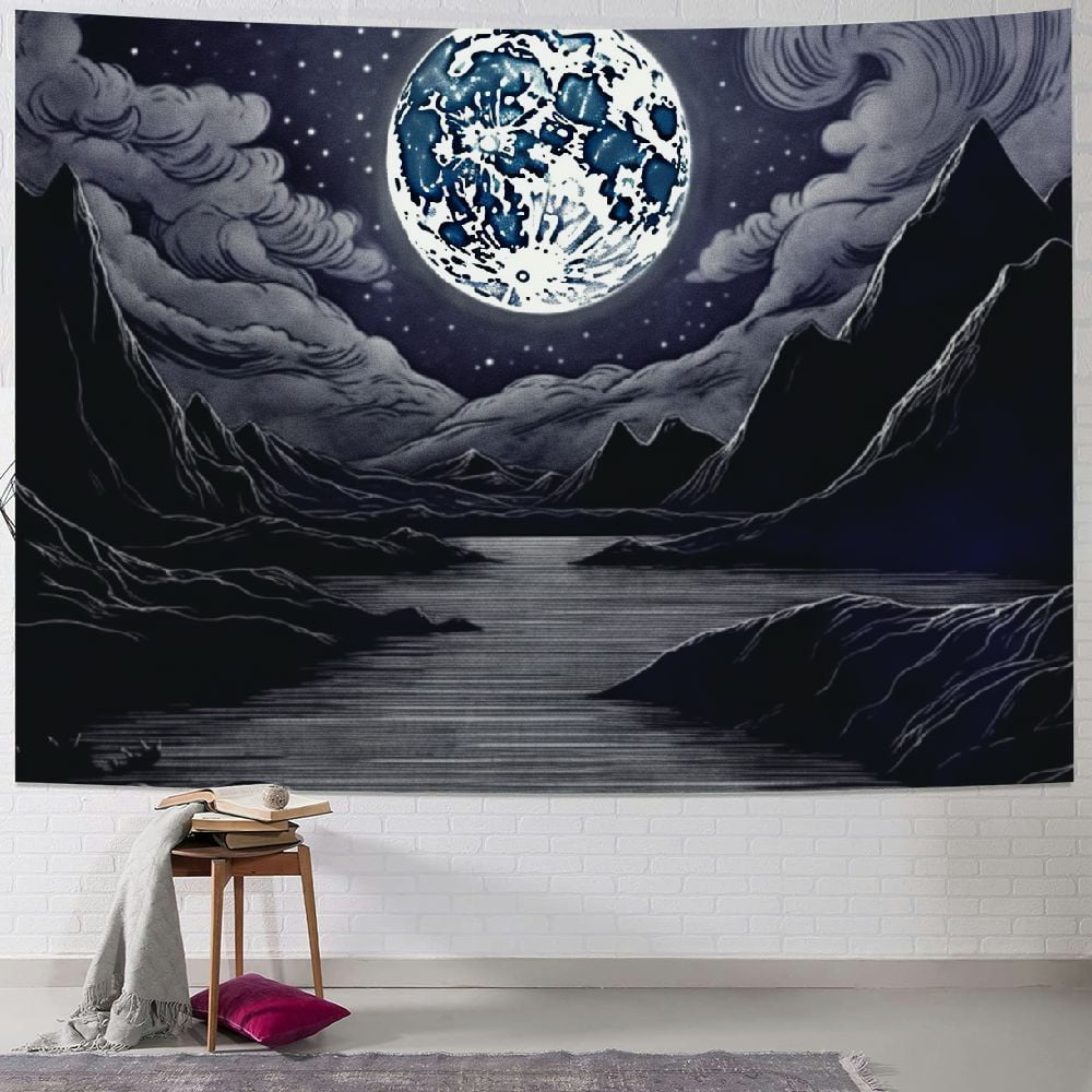 Shiartex Moon and Star Tapestry Clouds Tapestries Tapestry Psychedelic ...