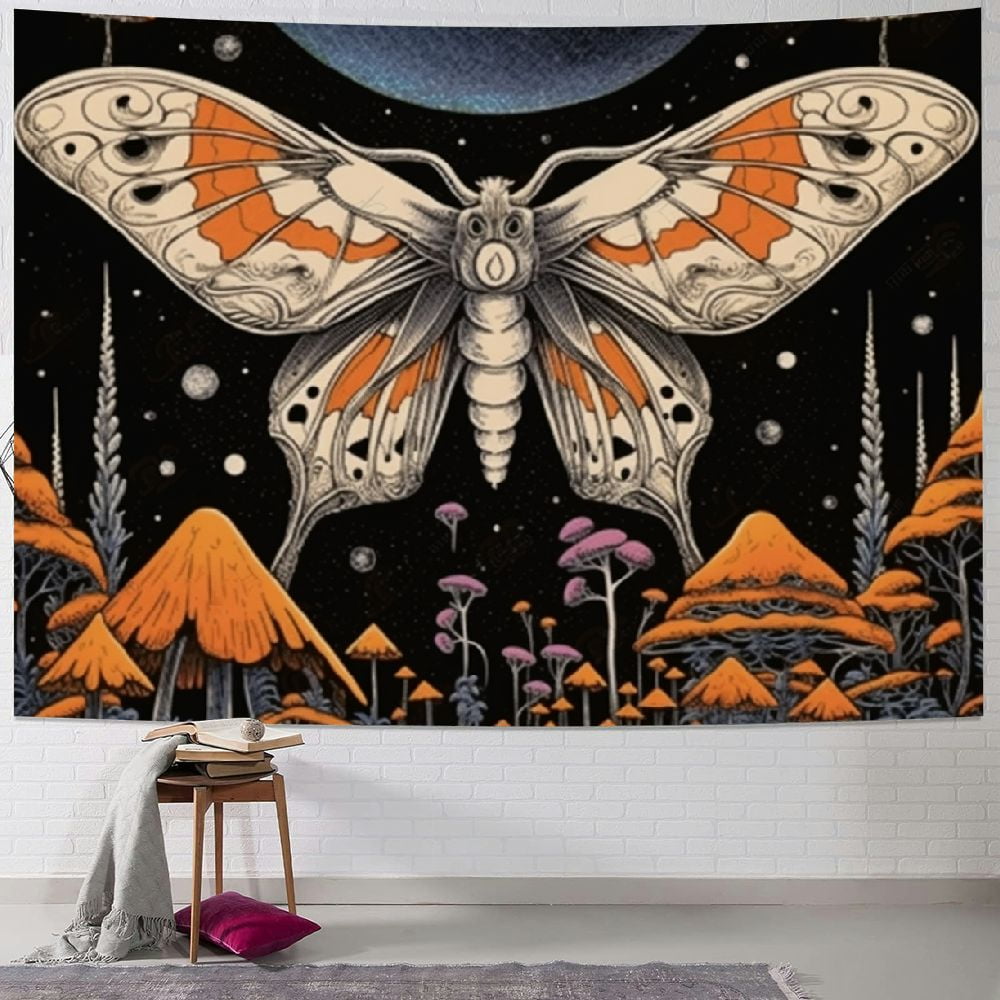 Shiartex Moth Tapestry Mushroom Tapestry Sun and Moon Tapestries Moon ...
