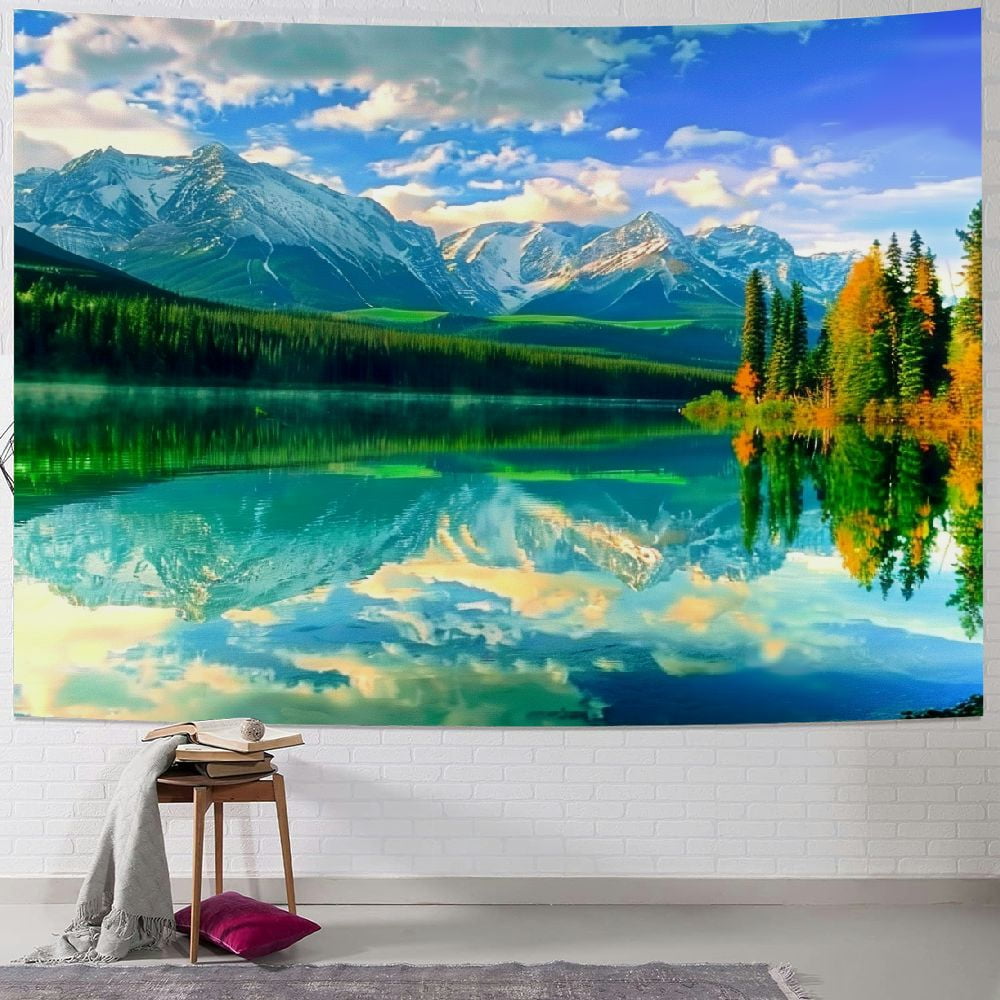 Shiartex Mountain Lake Tapestry Forest Nature Landscape Tapestry Wall ...