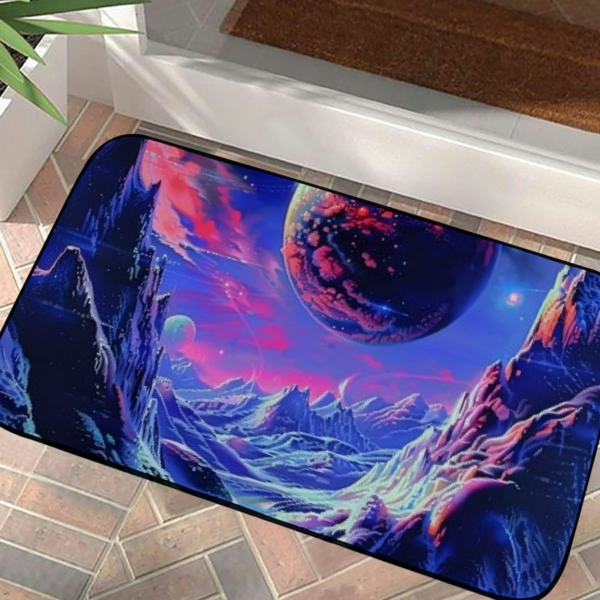 Shiartex Mountain River Planets Low-Profile Felt Floor Mat for Home ...