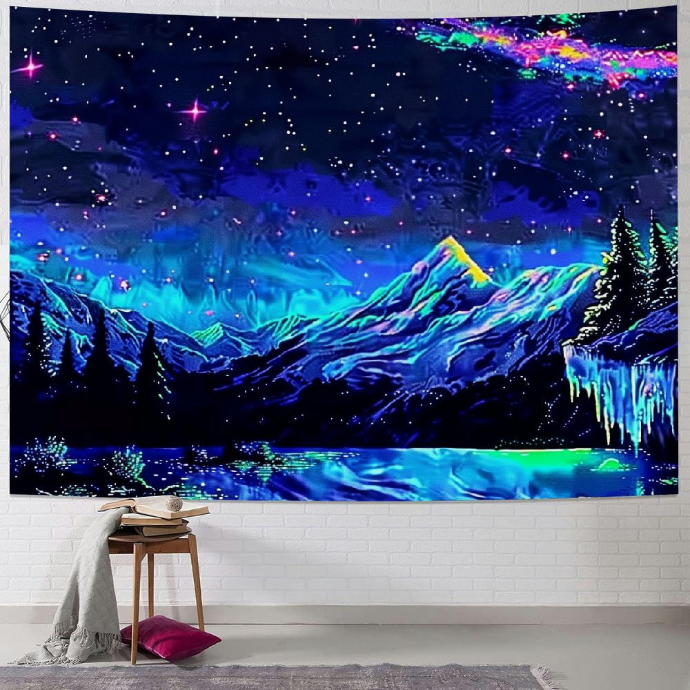 Shiartex Mountain Tapestry Starry Night Tapestries for Bedroom ...