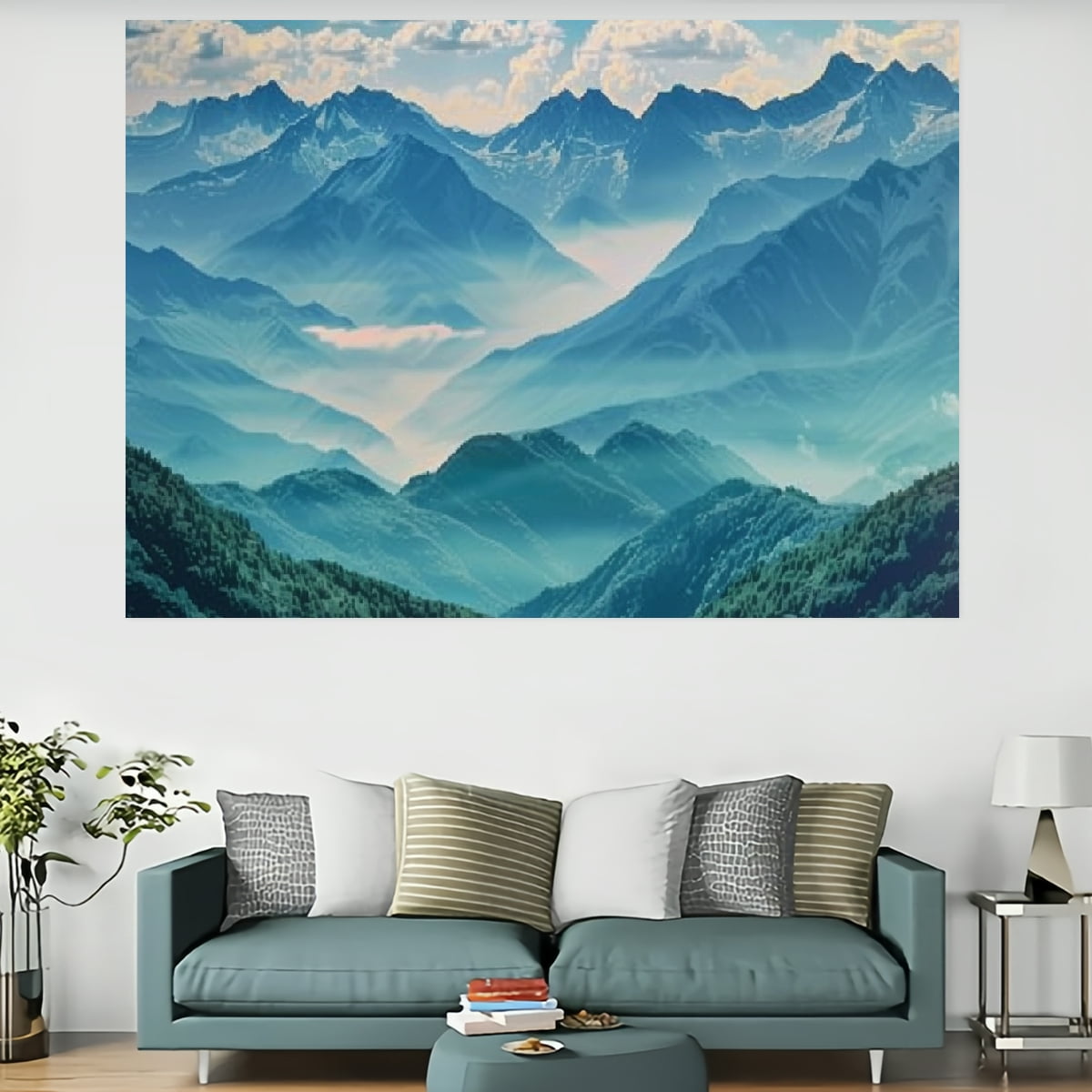 Shiartex Mountains Sky Naturalism Wall Tapestry 100% Polyester Art ...