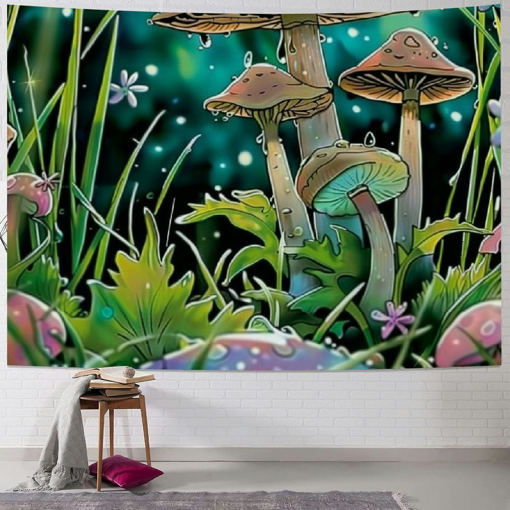 Shiartex Mushroom Tapestry Moon Stars Tapestry Snake Snails Cute ...
