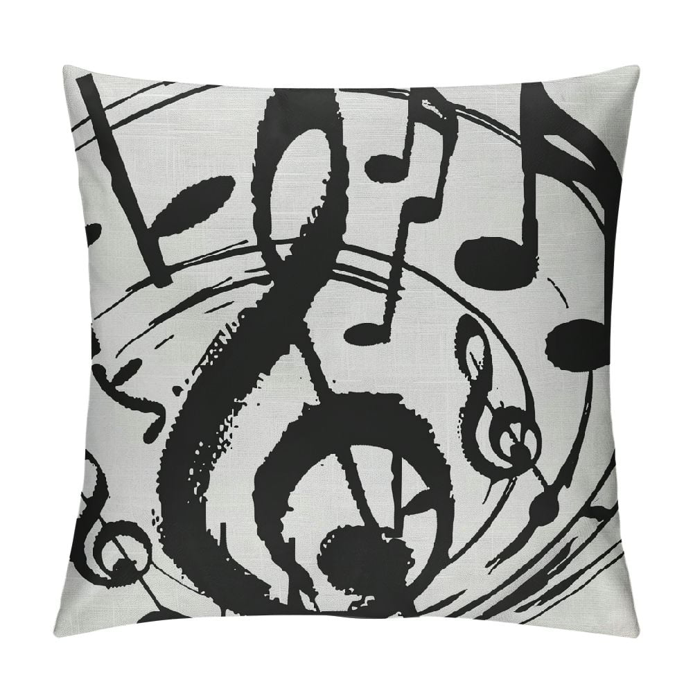 Shiartex Music Note Circle Pillow Case Decorative Throw Pillow Covers ...