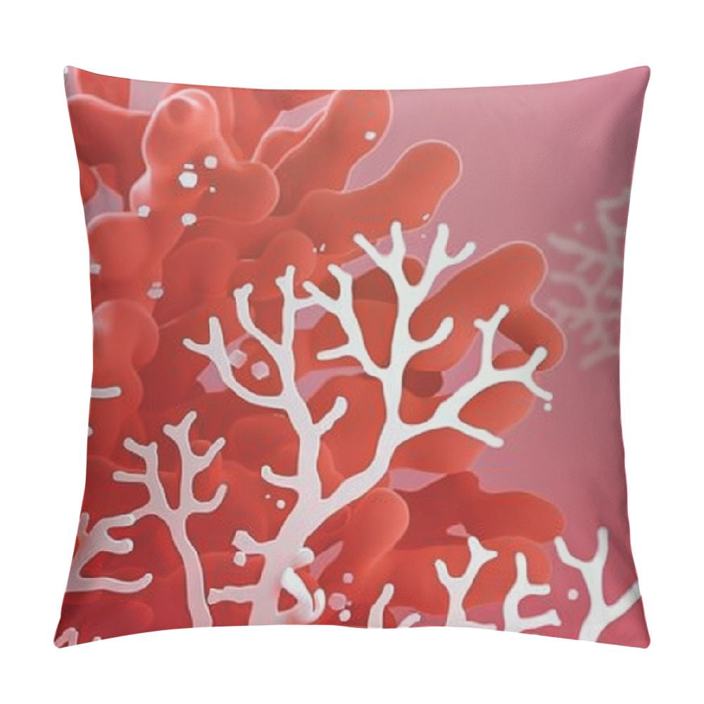 Shiartex Nautical Coral Throw Pillow Covers Coastal Beach Ocean Theme ...