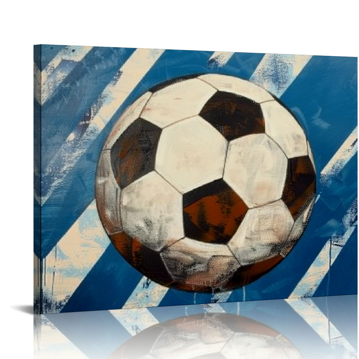 Shiartex Navy Blue Sports Wall Art Décor Soccer Canvas Art Prints Sport ...
