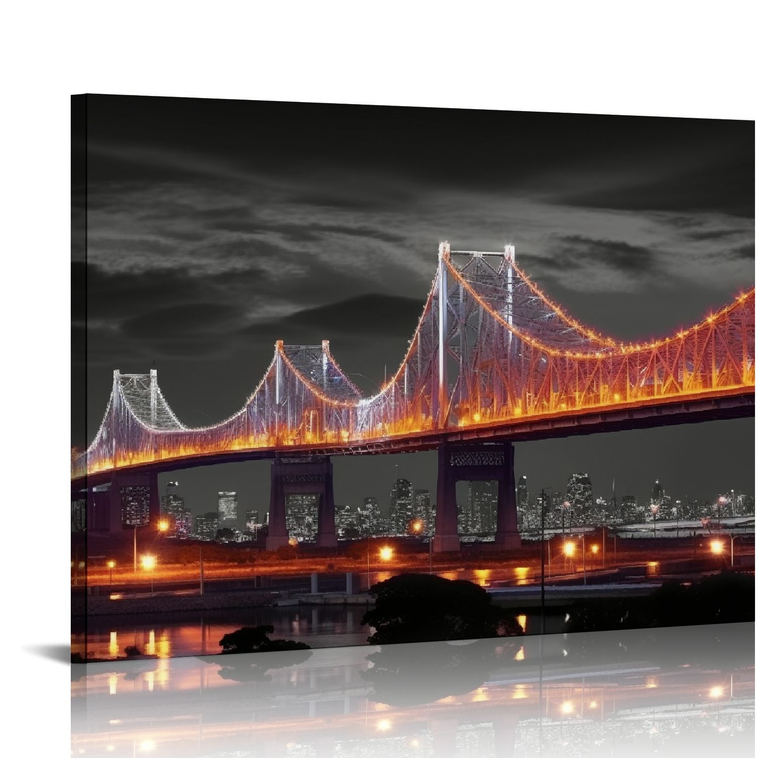 Shiartex New Orleans Wall Art Louisiana Bridge Wall Decor Picture ...