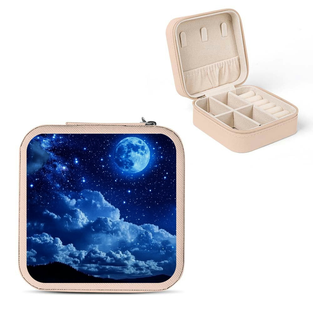 Shiartex Night Sky Stars Full Moon Jewelry Box for Necklaces, Rings ...
