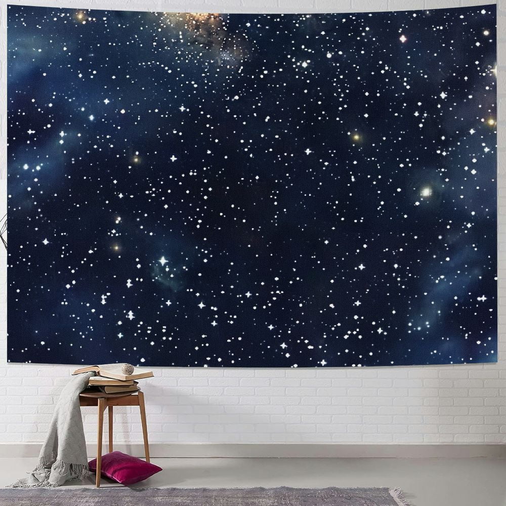 Shiartex Night Sky Stars Tapestry Wall Hanging, Dark Blue Galaxy ...