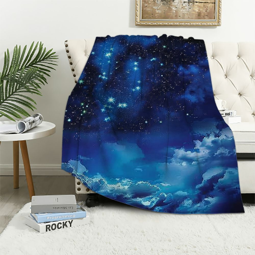 Shiartex Night Sky Throw Blanket, Deep Outer Space Nebula Starry Milky ...
