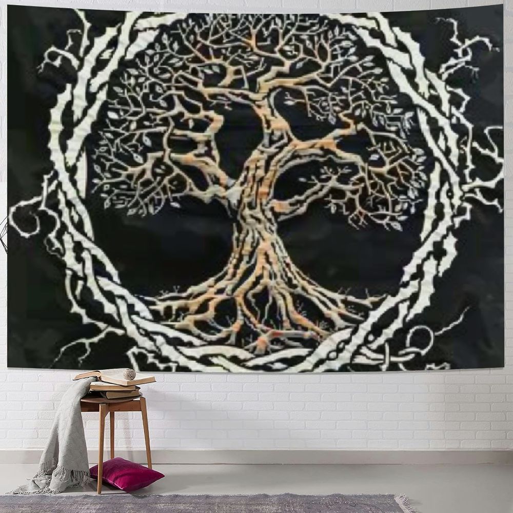 Shiartex Nordic Vikings Tapestry, Viking Yggdrasil of Life Celtic Rune ...