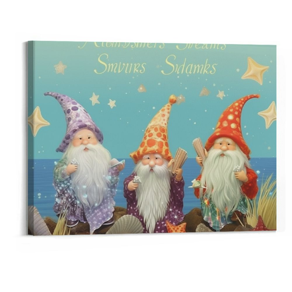 Shiartex Oil Painting Print on Canvas Framed Wall Art Cute Mermaid ...