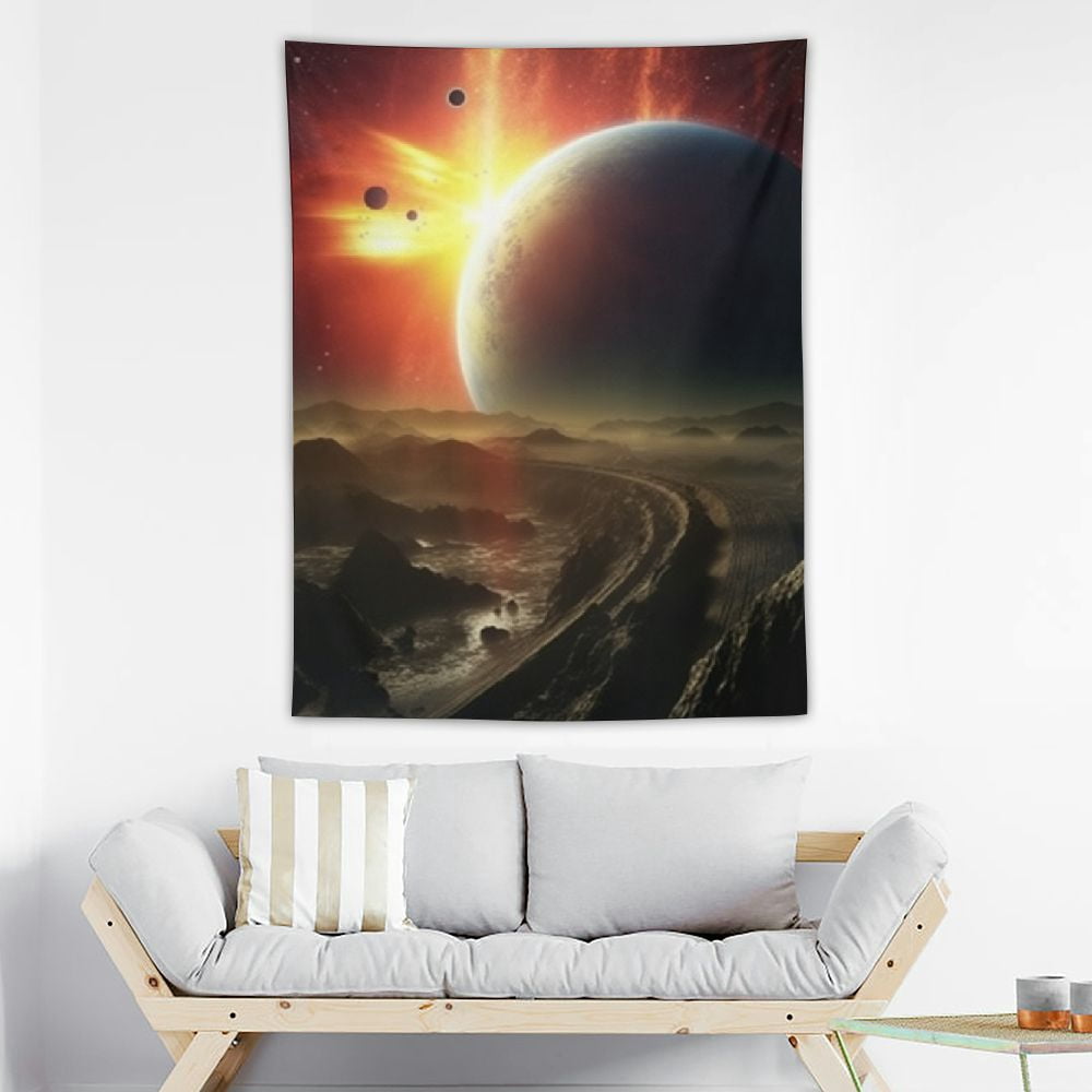 Shiartex Outer Space Tapestry, Moons Universe View from the Earth's ...