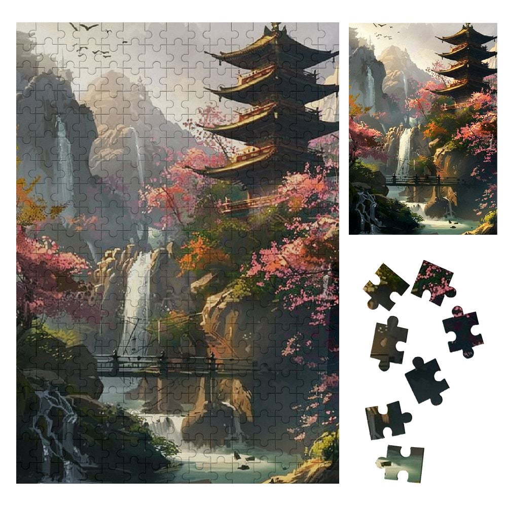 Shiartex Pagoda Fantasy Art Wooden Jigsaw Puzzle for Family Friends ...