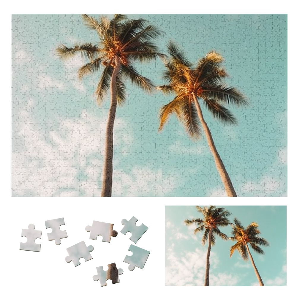 Shiartex Palm Trees Sky Clouds Wooden Jigsaw Puzzle for Adults and Kids ...