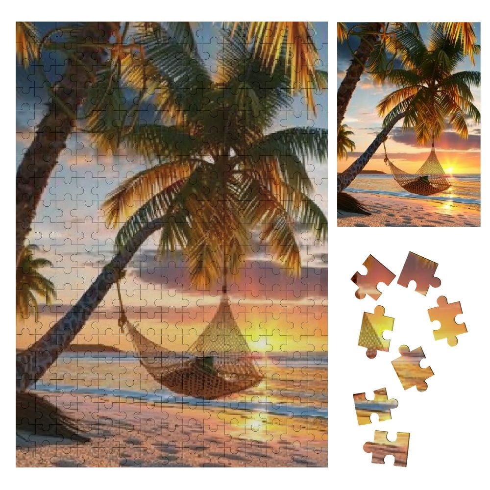 Shiartex Palm Trees Sunset Beach Wooden Jigsaw Puzzle for Family ...