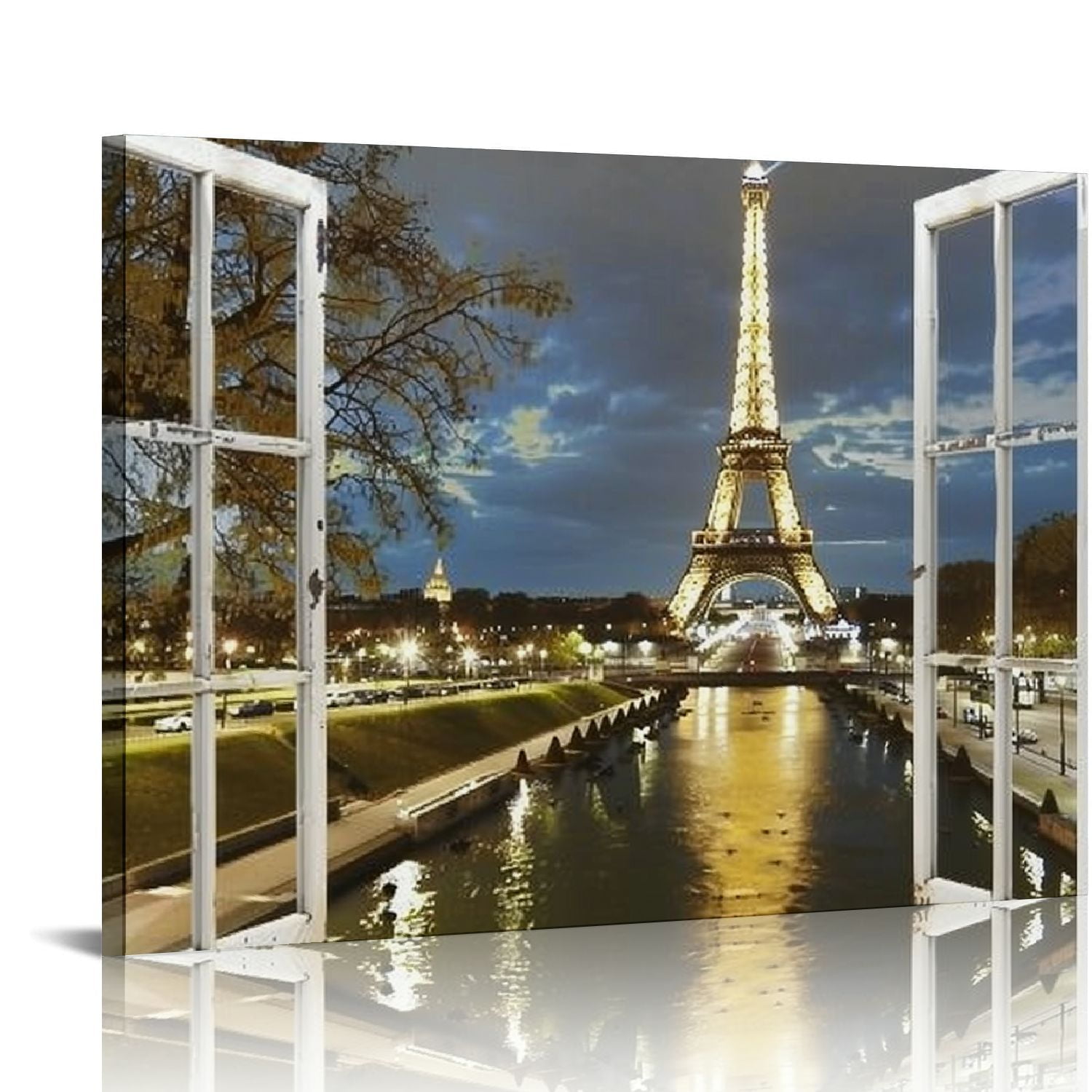 Shiartex Paris Night City - Window View Wall Mural Window Wall Home ...