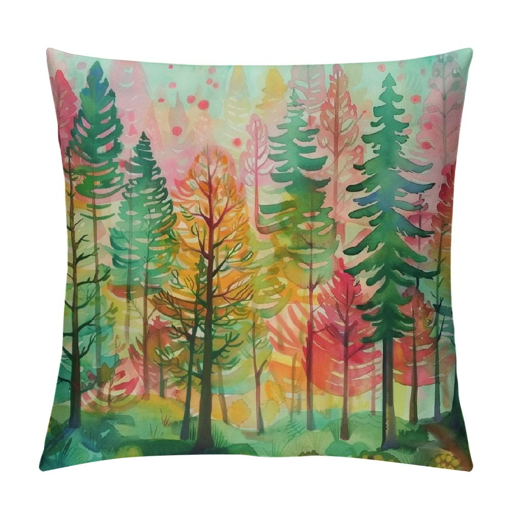 Shiartex Pillows Decorative Throw Pillows Colorful Pine Trees ...