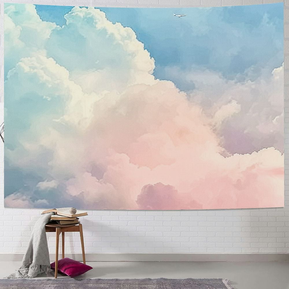 Shiartex Pink and Blue Tapestry for Teen Girls Bedroom Aesthetic, Light ...