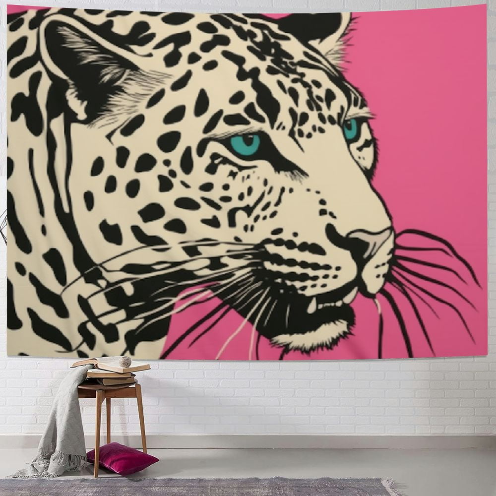 Shiartex Pink Cheetah Tapestry Aesthetic Wall Hanging Tapestries Cute ...