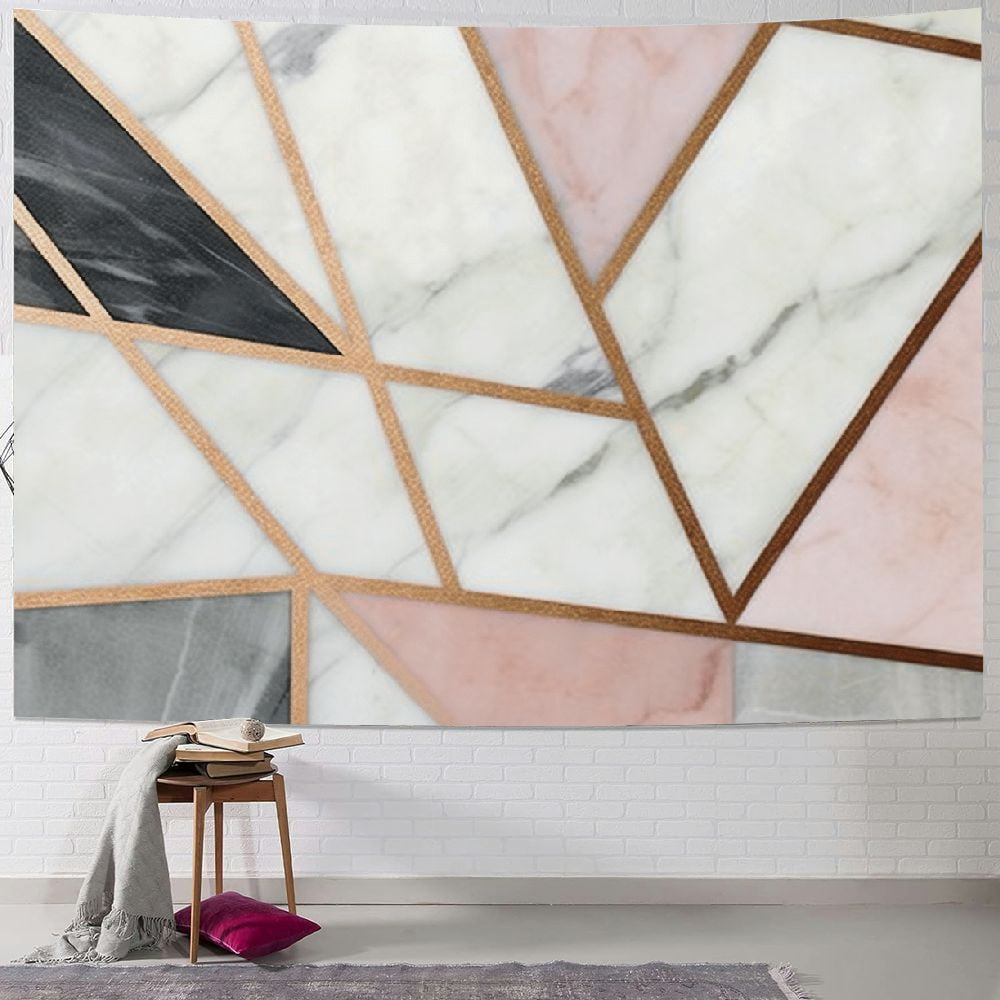 Shiartex Pink Grey Marble Wall Tapestry Art Decor Luxury Texture Dark ...