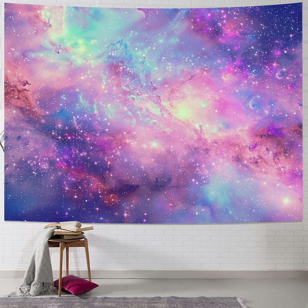 Shiartex Pink Marbled Galaxy Wall Tapestry, Psychedelic Purple Backdrop ...