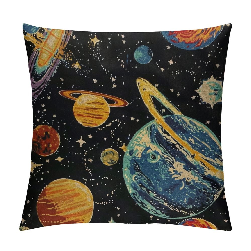 Shiartex Planet Throw Pillow Cover Fantasy Starry Sky Universe Outer ...