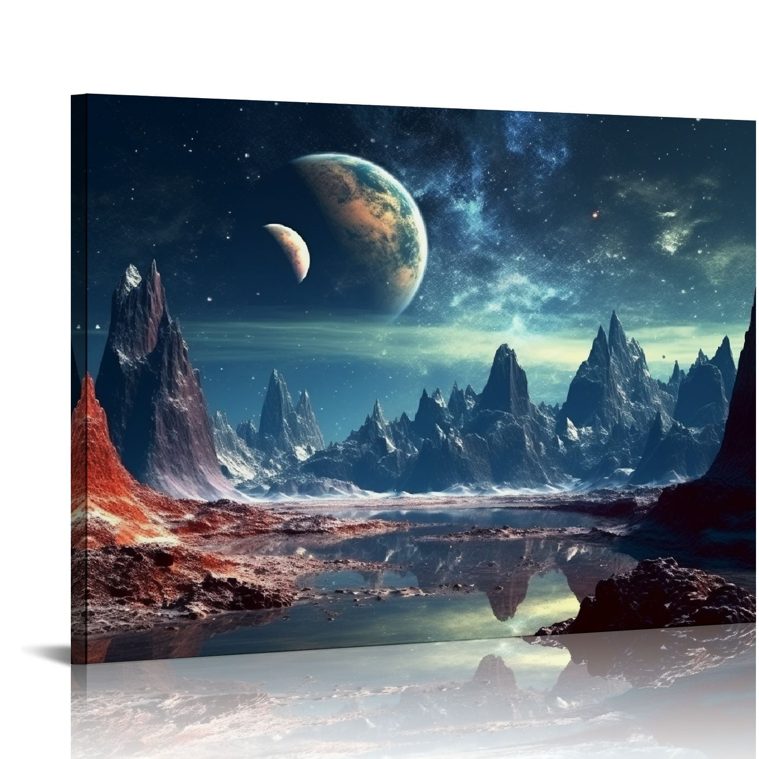 Shiartex Planets Space Art Canvas Wall Art Print Home Decor Living Room ...