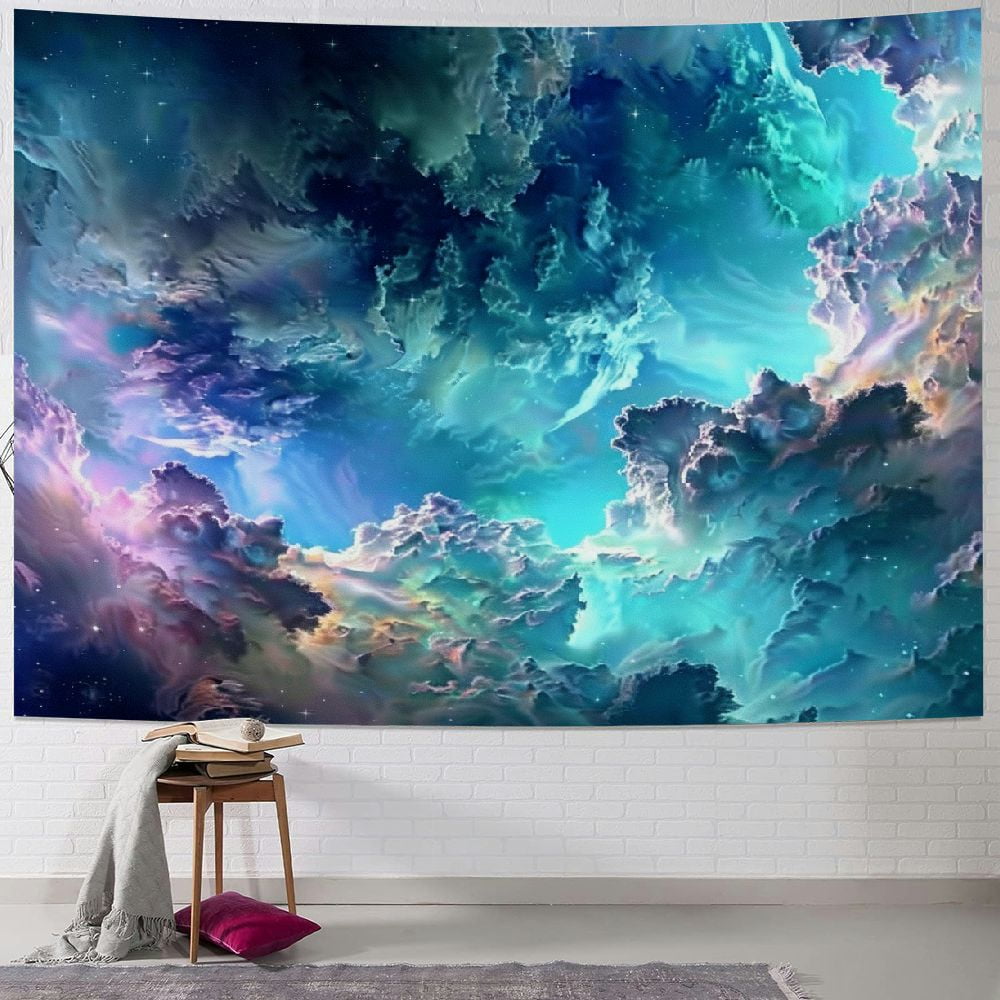Shiartex Psychedelic Tapestry Colourful Cloudy Pattern Tapestries Blue ...