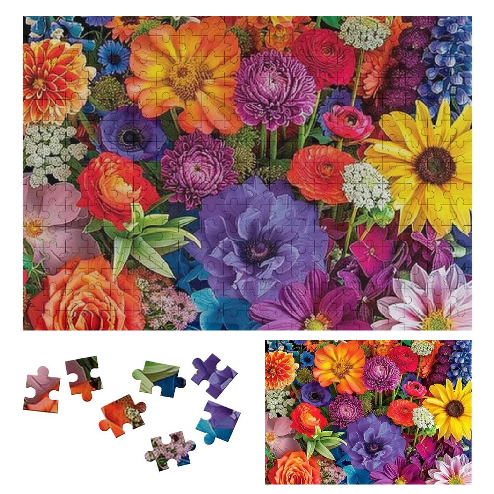 Shiartex Puzzle for Adults,Rainbow Flower Jigsaw Puzzle Impossible Hard ...