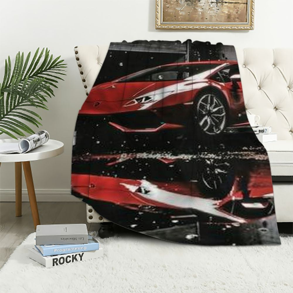 Shiartex Race Sports Car Throw Blanket Kids,Extreme Red Sports Flannel ...