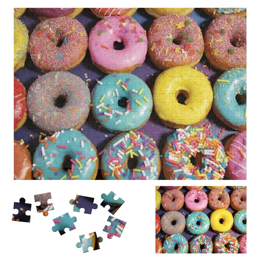 Shiartex Rainbow Donut Jigsaw Puzzle - Amazing Colorful and Delicious ...