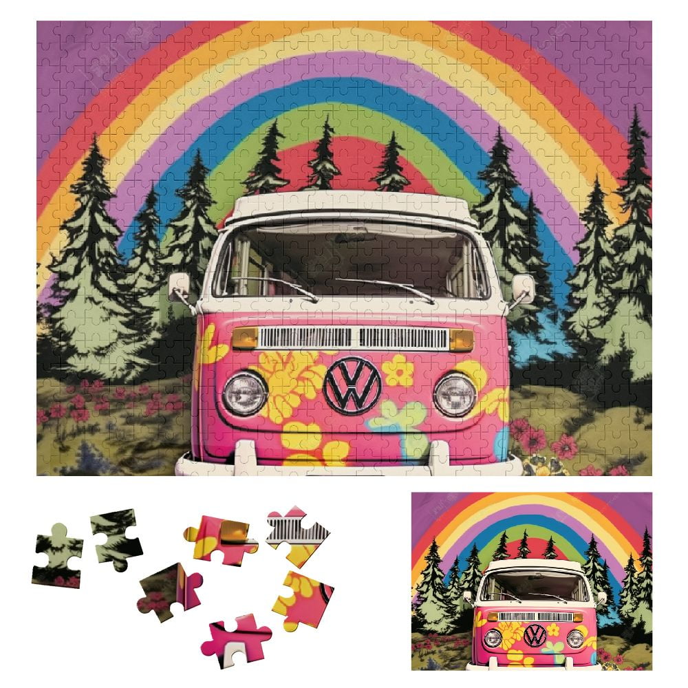 Shiartex Rainbow Peace Sign Wooden Jigsaw Puzzle for Family and Friends ...
