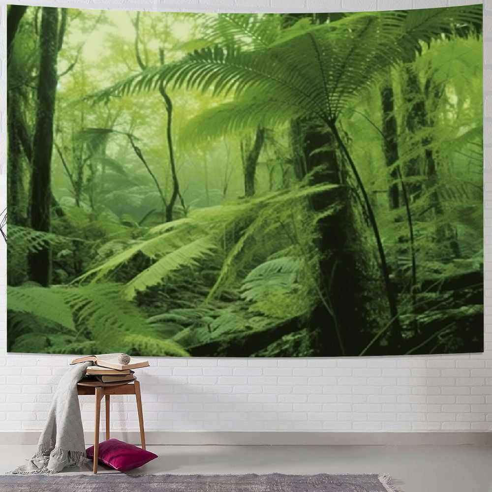 Shiartex Rainforest Tapestry, Palm Trees and Exotic Plants in Tropical ...