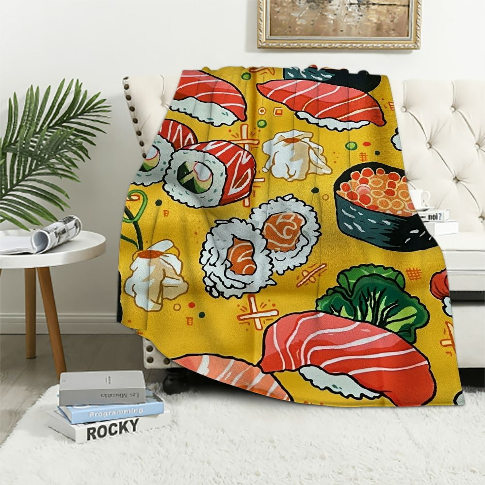 Shiartex Ramen Blanket Cute Ramen Noodle Soup Japanese Food Yellow ...