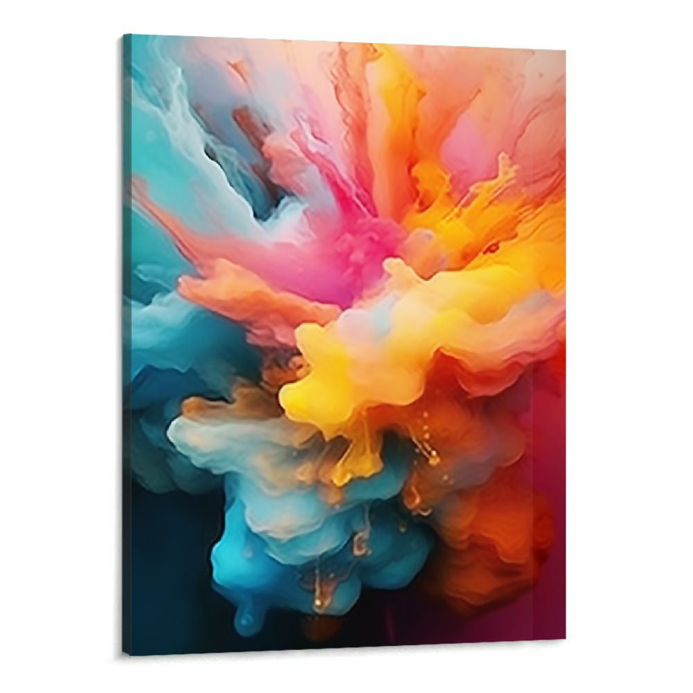 Shiartex Rendering Posters Abstract Canvas Wall Art Bright Colors ...