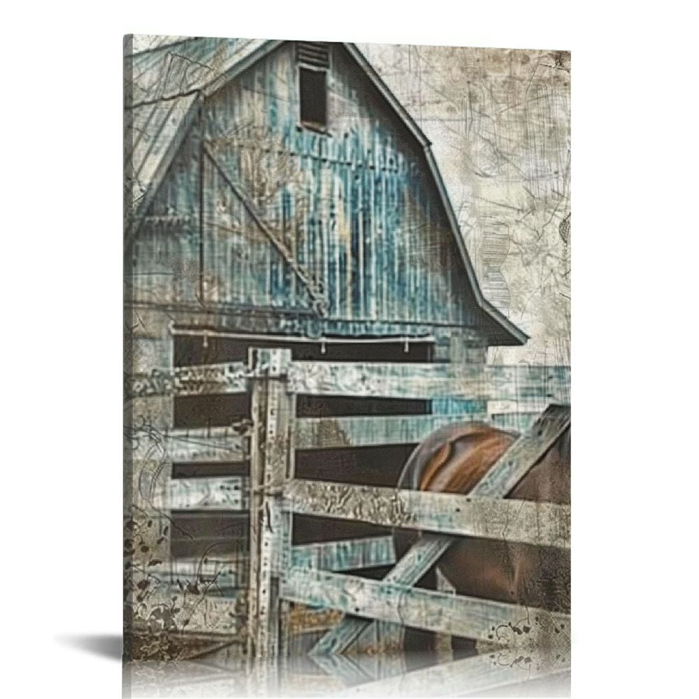 Shiartex Rustic Barn Canvas Prints Farmhouse Windmill Wall Decor ...