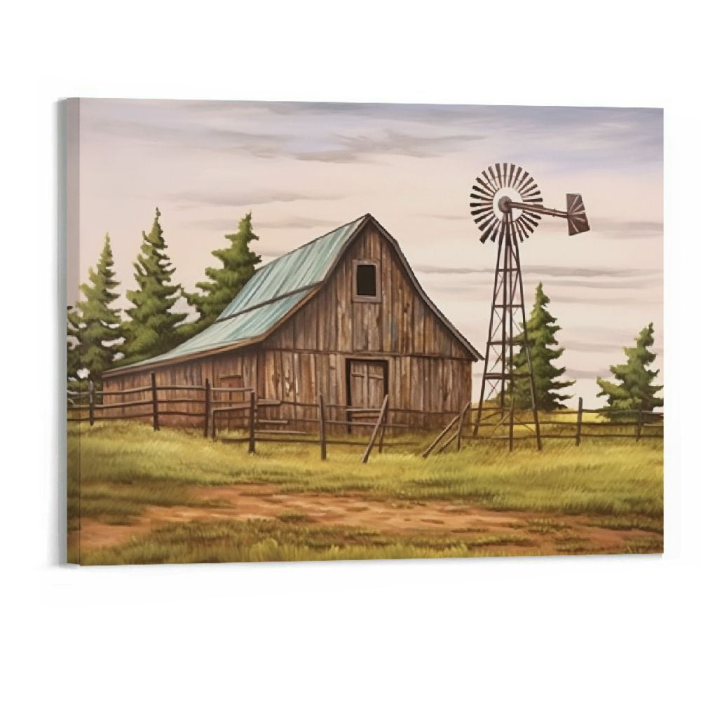 Shiartex Rustic Barn Wall Decor, Barn Pictures Canvas Wall Art for ...