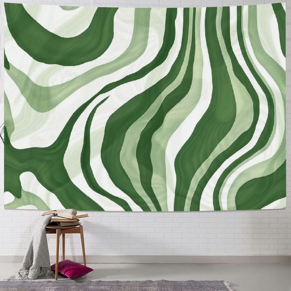 Shiartex Sage Green Tapestry Wall Hanging, Aesthetic Bedroom Wall Decor ...