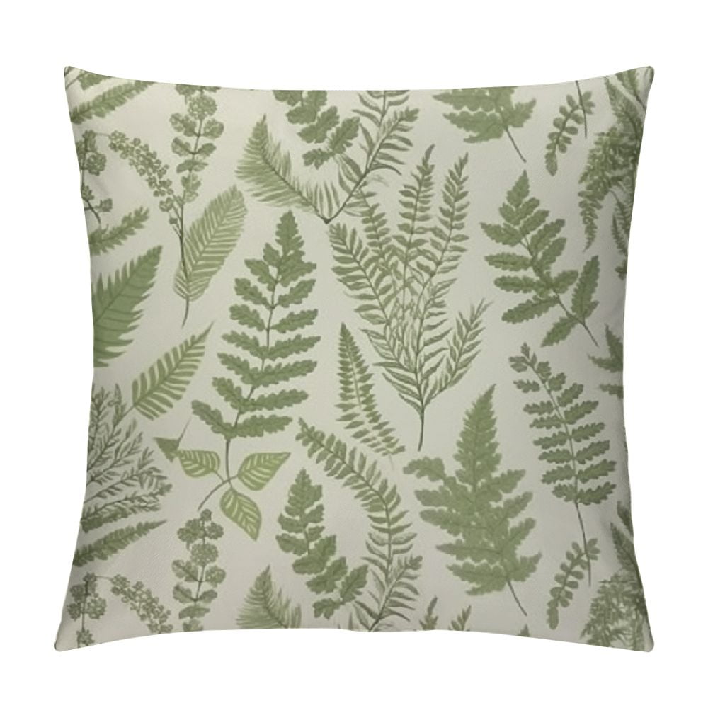 Shiartex Sage Green Throw Pillow Cover Leaves Tropical Plant Leaf ...