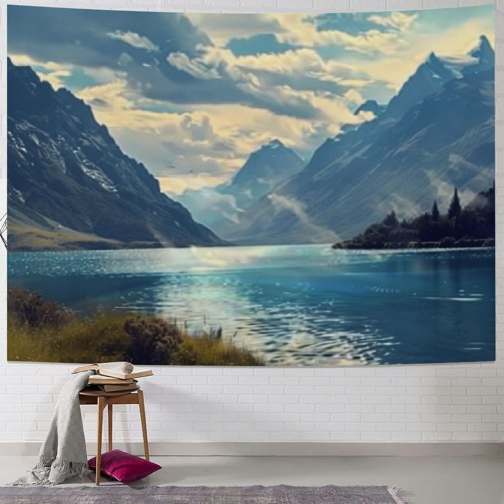 Shiartex Scenery Tapestry, New Zealand Scenery Scenic Sunset Art Wall ...