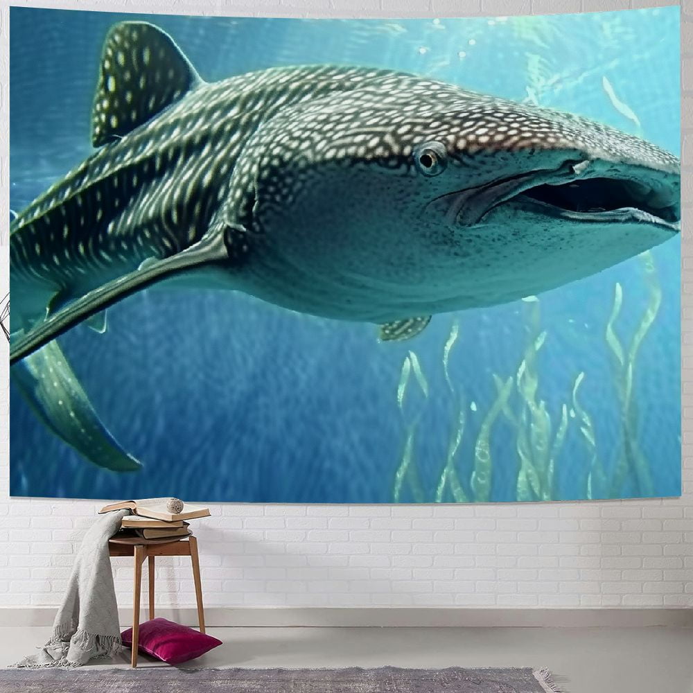 Shiartex Sea Animals Tapestry, Whale Shark Swimming Predators Hunter ...