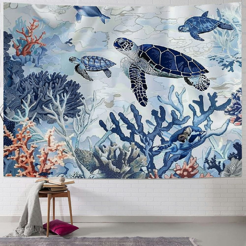 Shiartex Sea Turtle Tapestry Ocean Animals Marine Life Wall Hanging Art ...