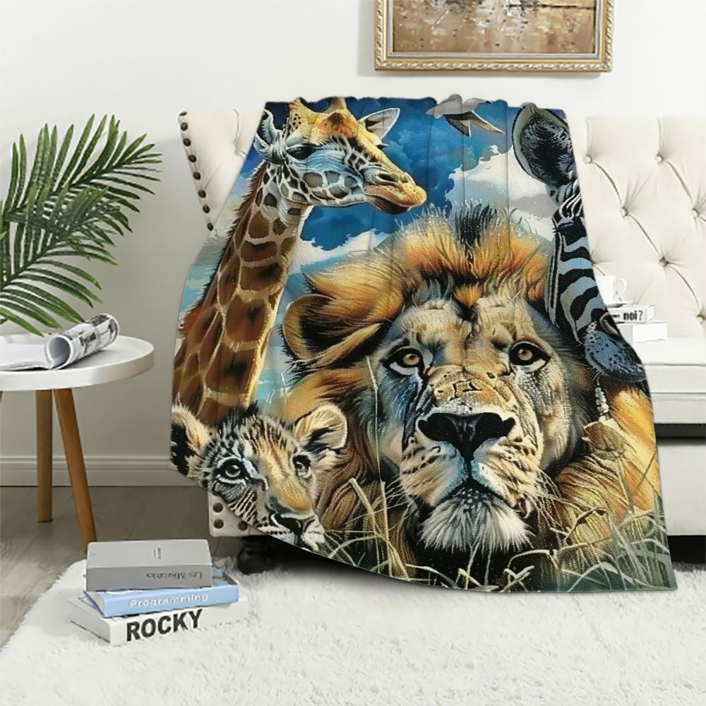 Shiartex Selfie Safari Animals Blanket for Bed African Throw Blanket ...