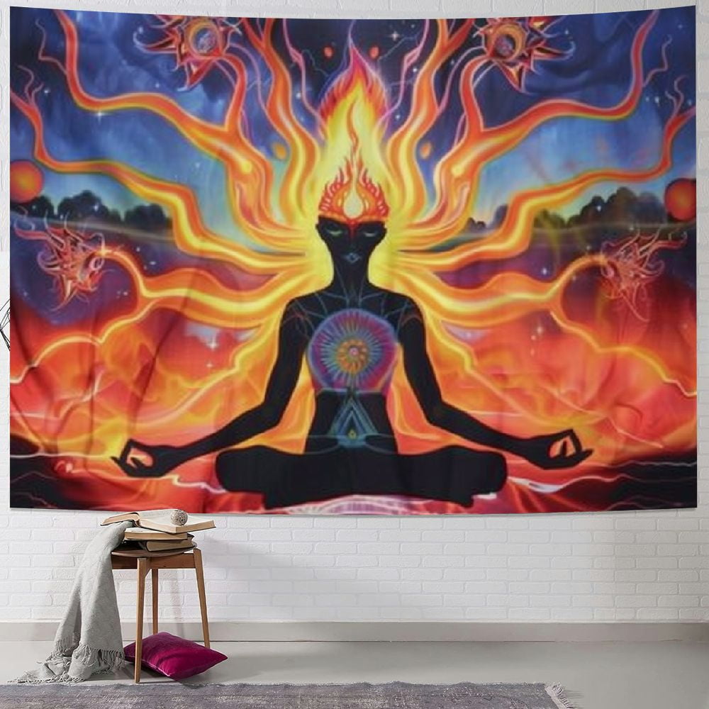 Shiartex Seven Chakra Tapestry Zen Tapestry Neon Yoga Meditation ...