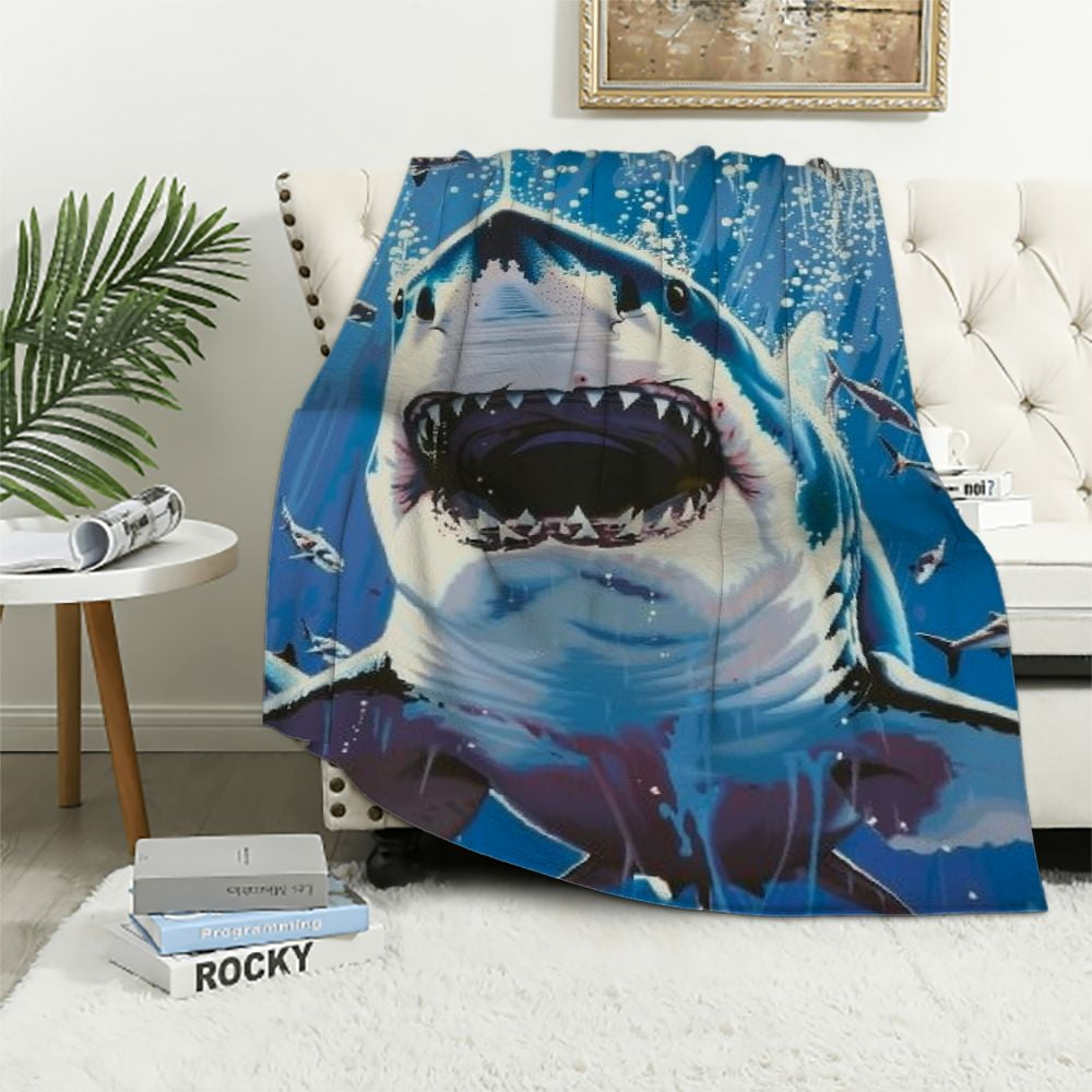 Shiartex Shark Blanket Gifts for Kids Adults Soft Warm Lightweight Cozy ...