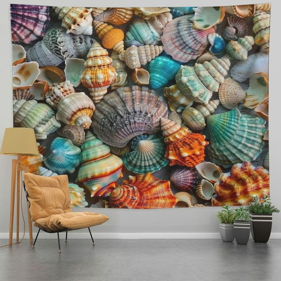 Shiartex Shells Sea Shells Jigsaw Puzzle Tapestry 100% Polyester Wall ...