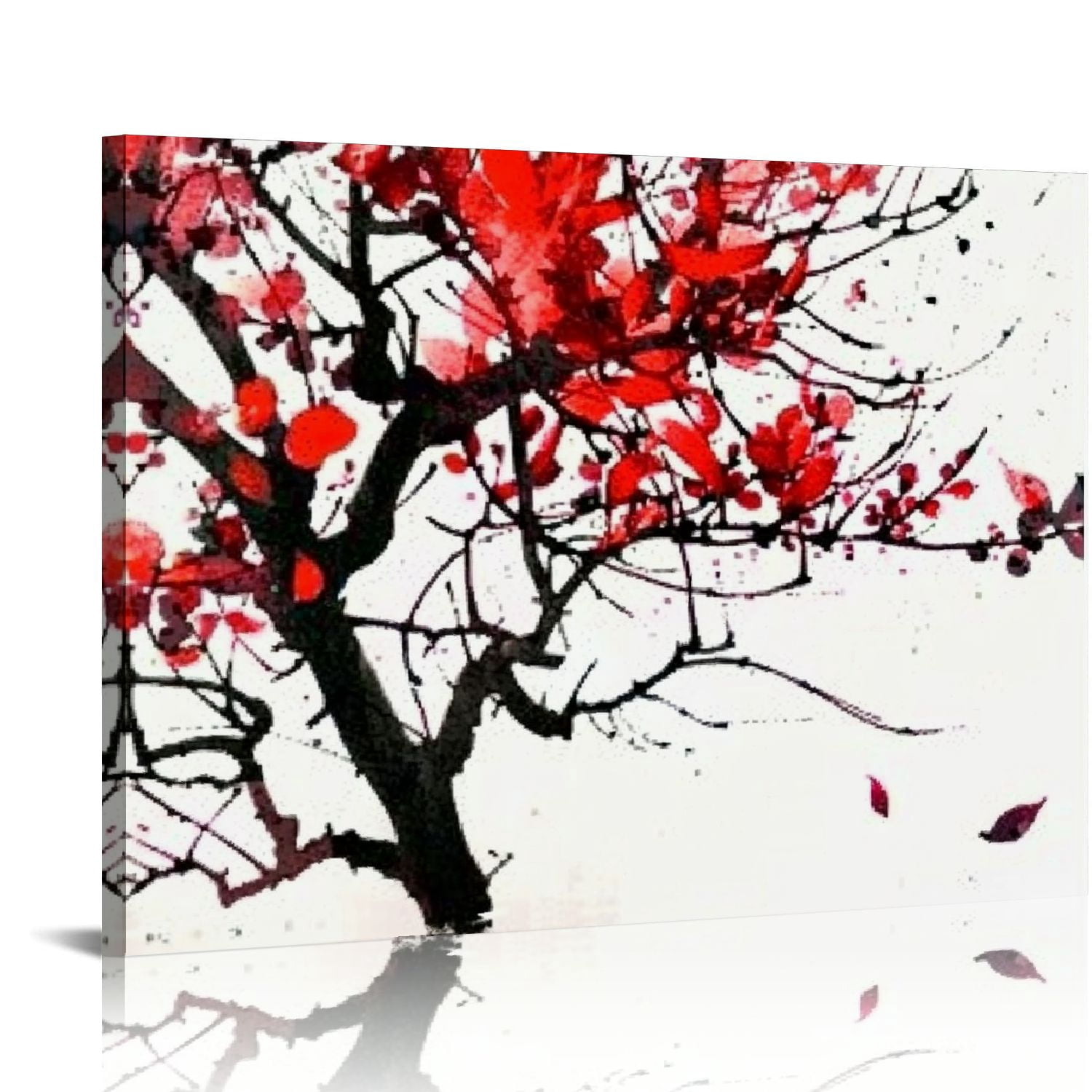 Shiartex Small Size Traditional Chinese Painting of Red Plum Blossom ...