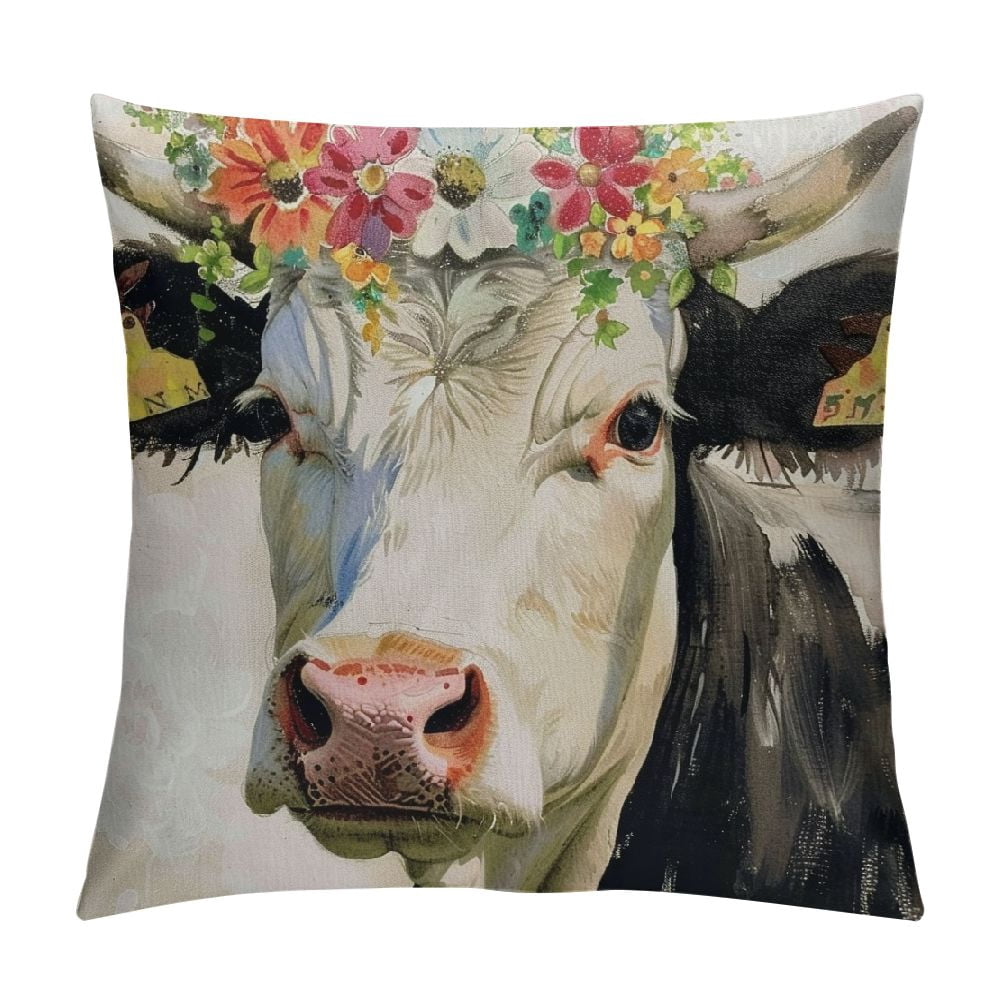 Shiartex Smilayrd Farm Animal Farmhouse Pillow Covers Oil Painting ...
