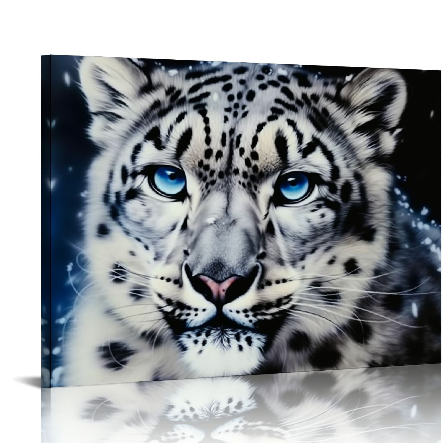 Shiartex Snow leopard Canvas Wall Art-Inner Framed Printed on Canvas ...
